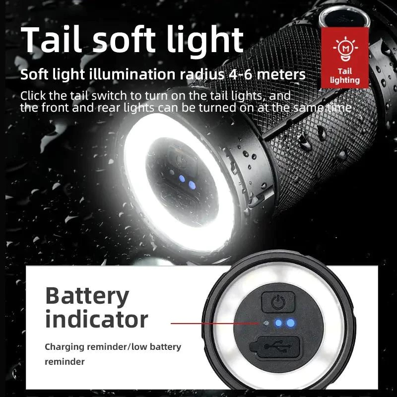 Gold Star Laser Zoom Tactical Flashlight Rechargeable Heavy Duty ...