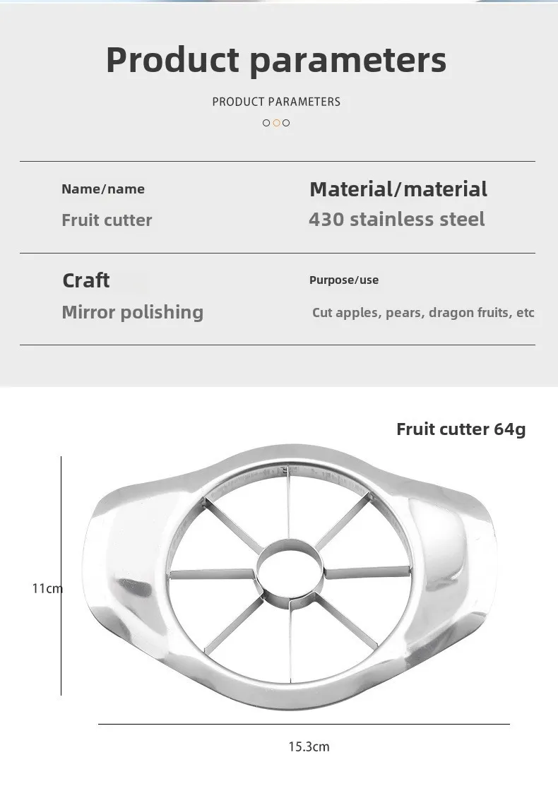 1Pcs Fruit Cutting Multi Functional Stainless Steel Apple Slicer ...