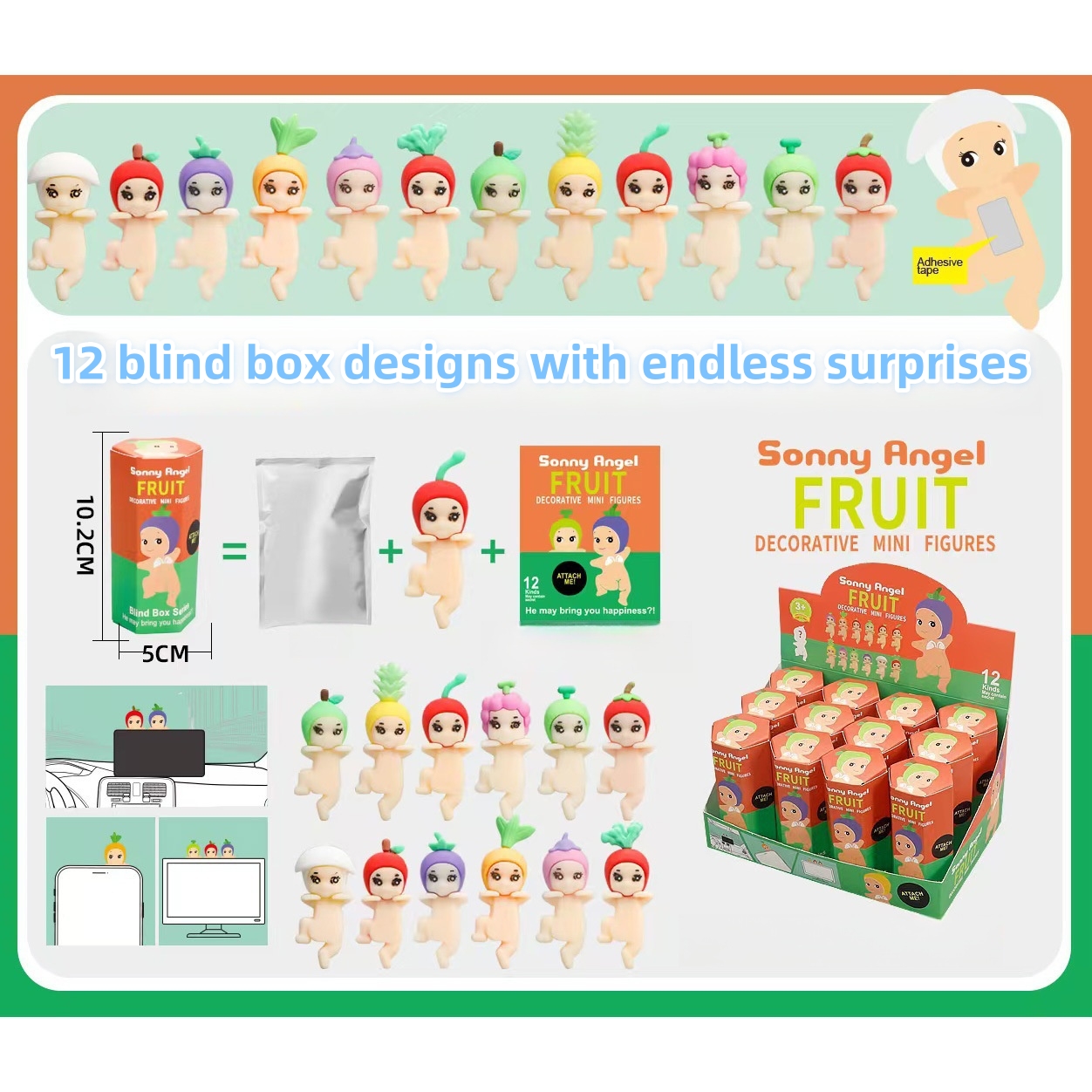 Timi Sonny Angel Smiski Hippers Blind Box Mini Luminous Green Doll ...