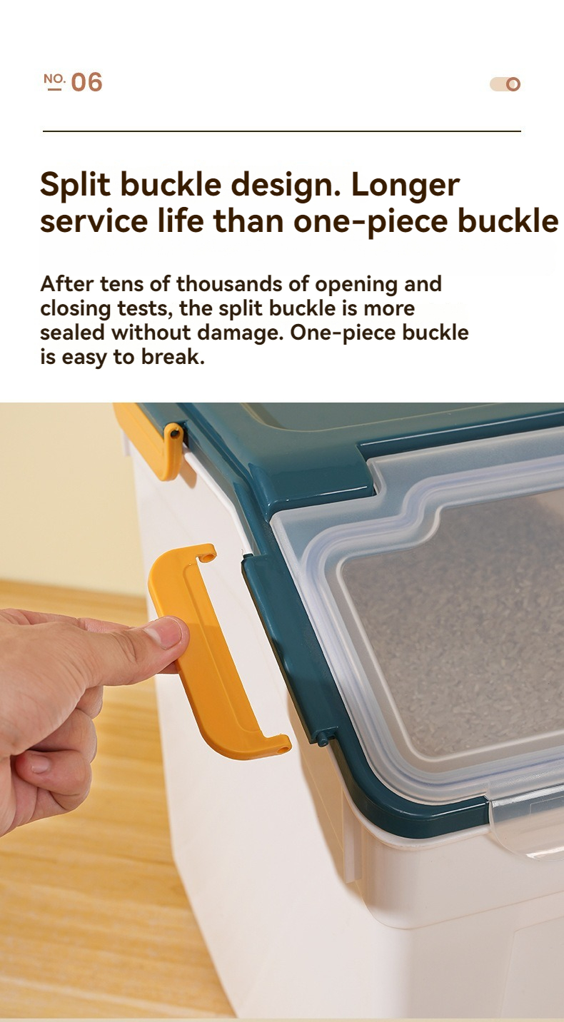 25kg Rice Bucket Rice Storage Container With Wheels Insectproof ...