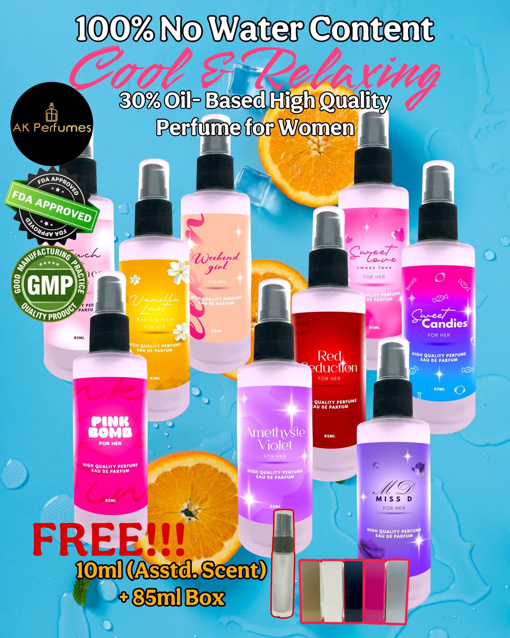 TRENDING FDA APPROVED Women Perfume 85ml 30% Oil-Based + FREE 10ml ...