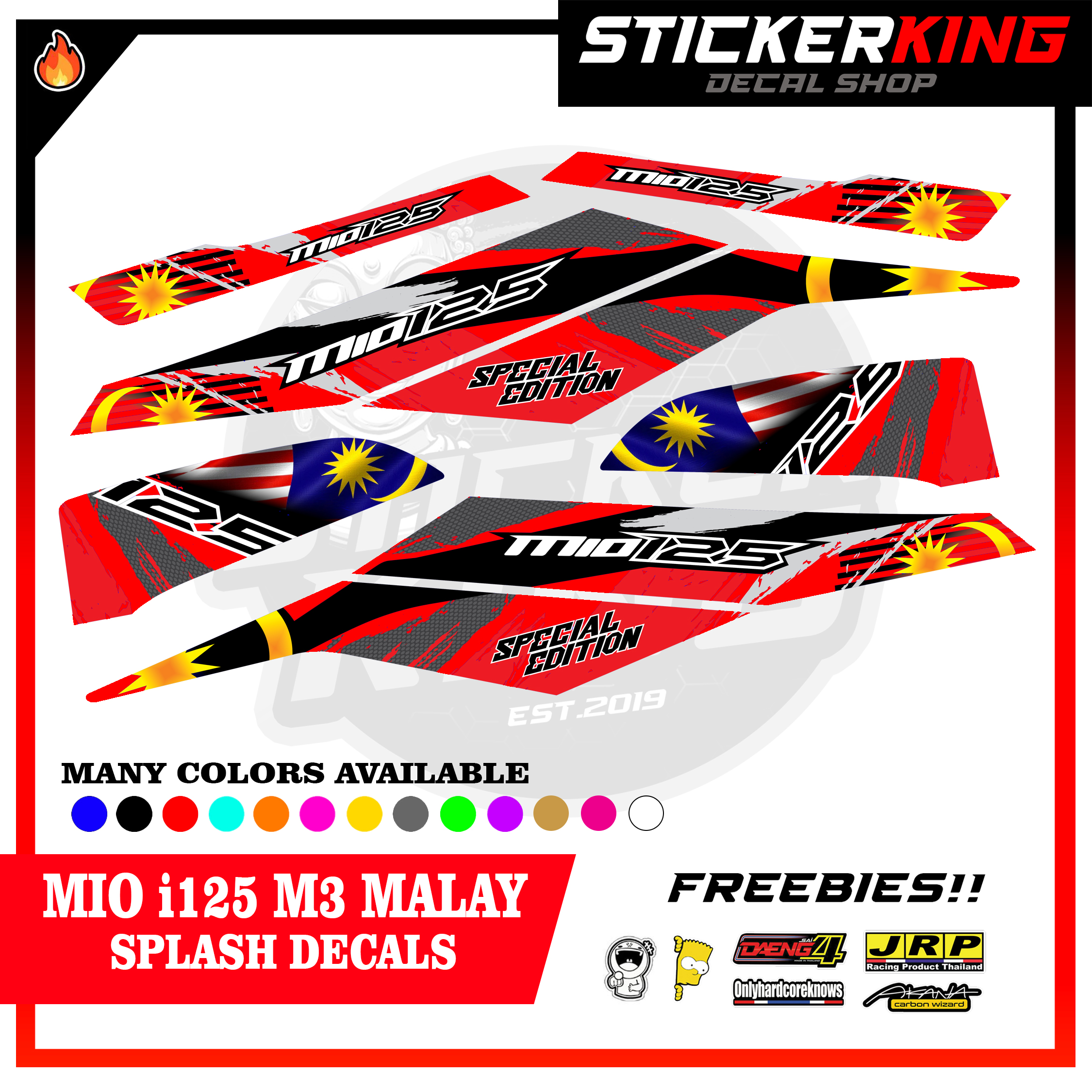 Mio i125 M3 Malay Splash Decals with Freebies Thailand Indo Malaysian ...
