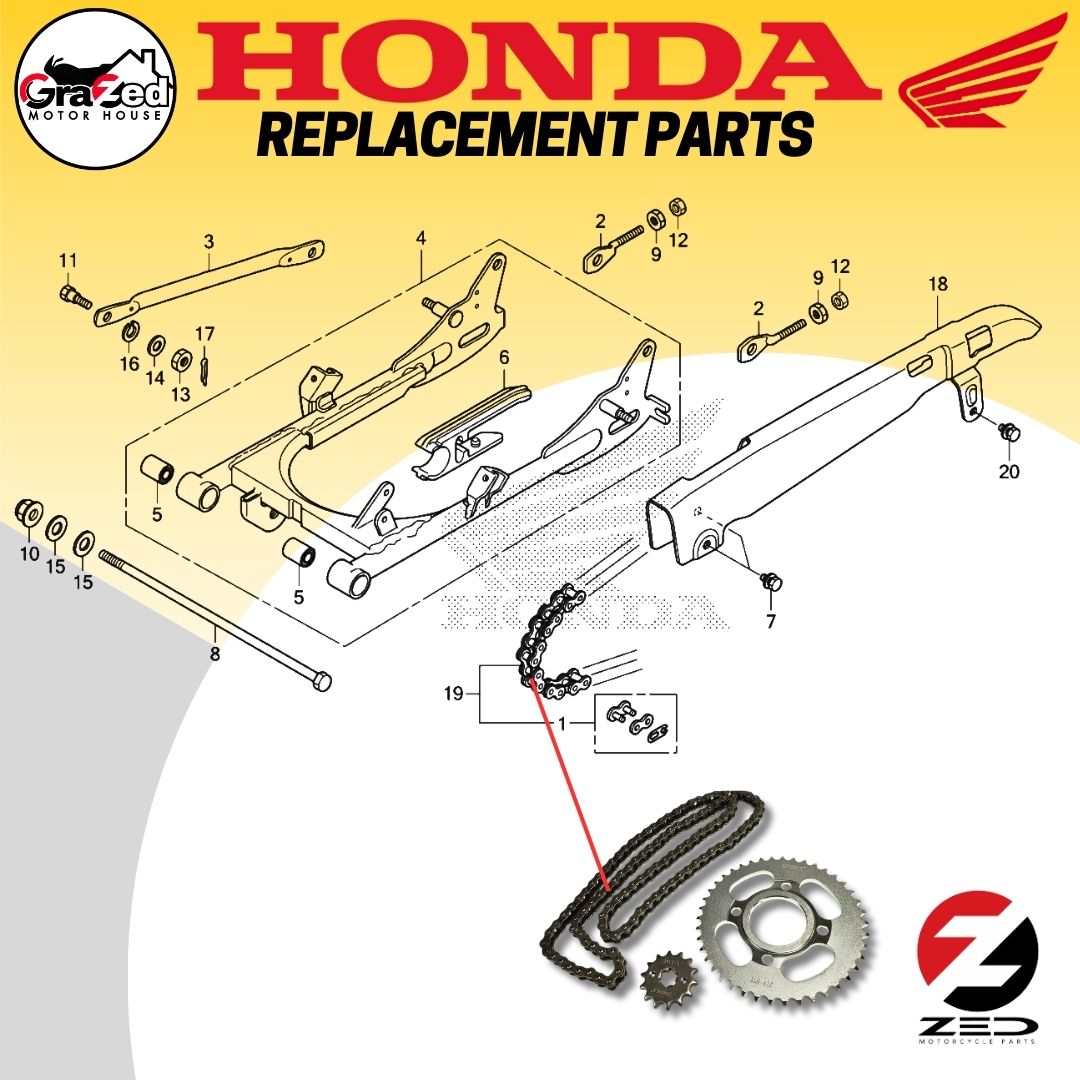 Chain and Sprocket Set for TMX 155 / TMX 125 / Rusi 125 / Rusi 150 (14t ...