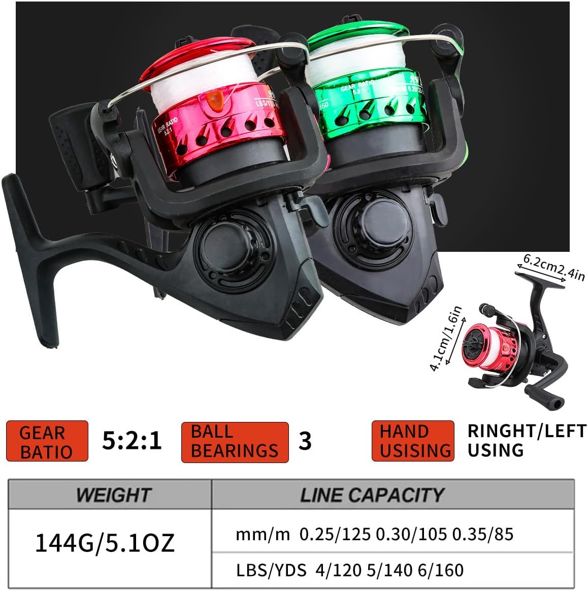 Full Set 1.8m Telescopic Fishing Rod Glass Fiber 6 Sections and Fishing ...