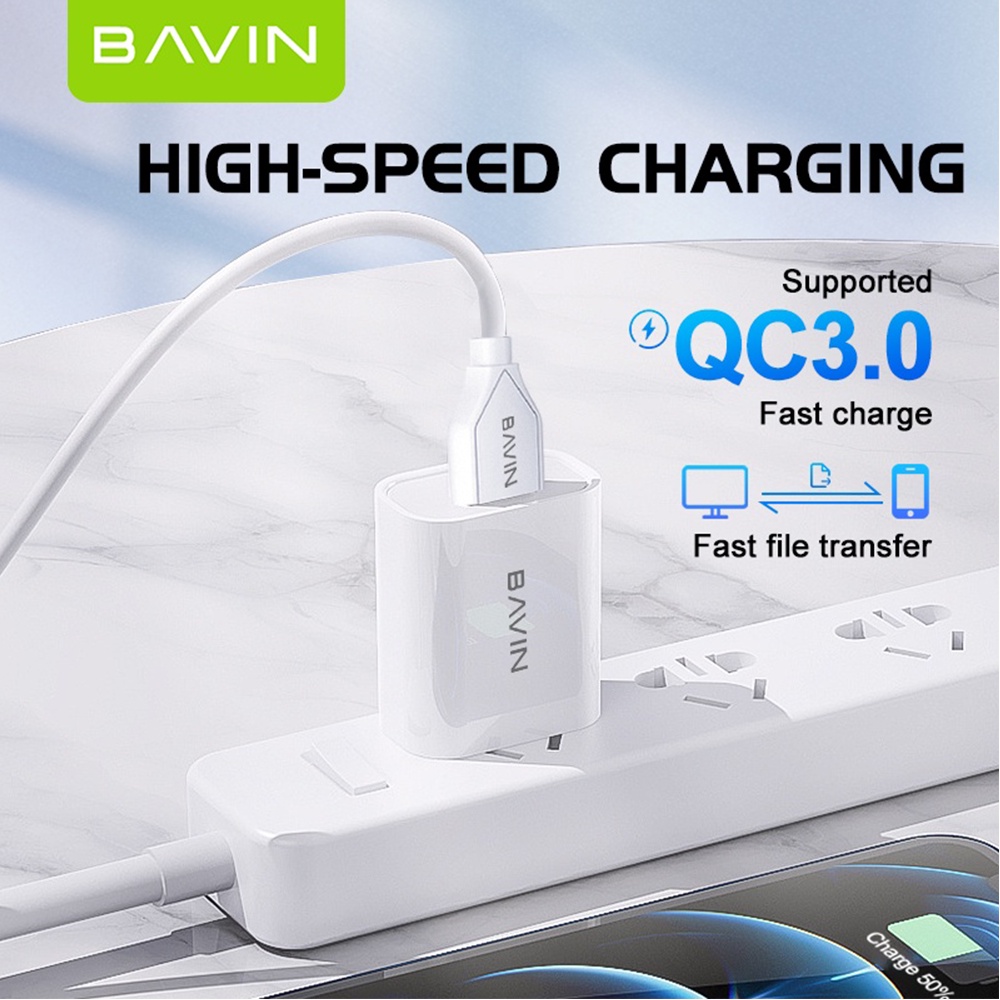 BAVIN CB071 Support QC3.0 Fast Charging Data Cable 0.5/1/1.5/2 Meters ...