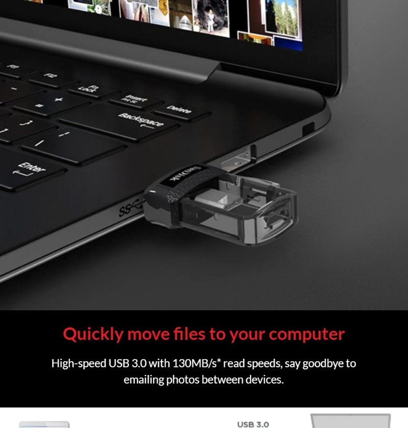 sandisk Ultra SDDD3 Flair USB Drive 128GB 256GB OTG USB 3.0 Flash Drive ...