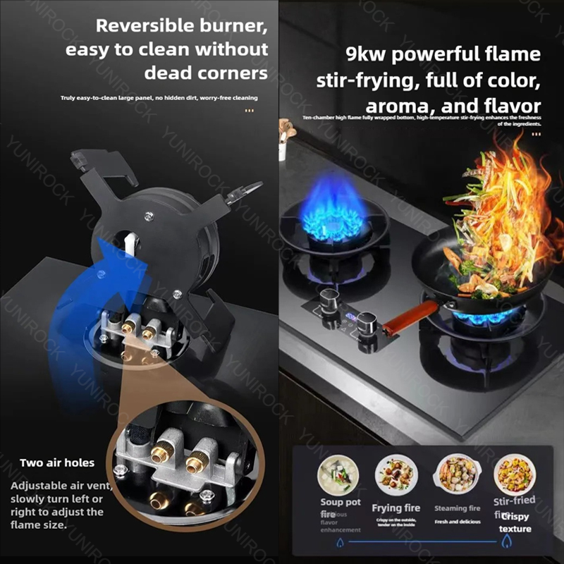 9KW Gas Stove Two Burner Gas Stove Double Standard Double Standard ...