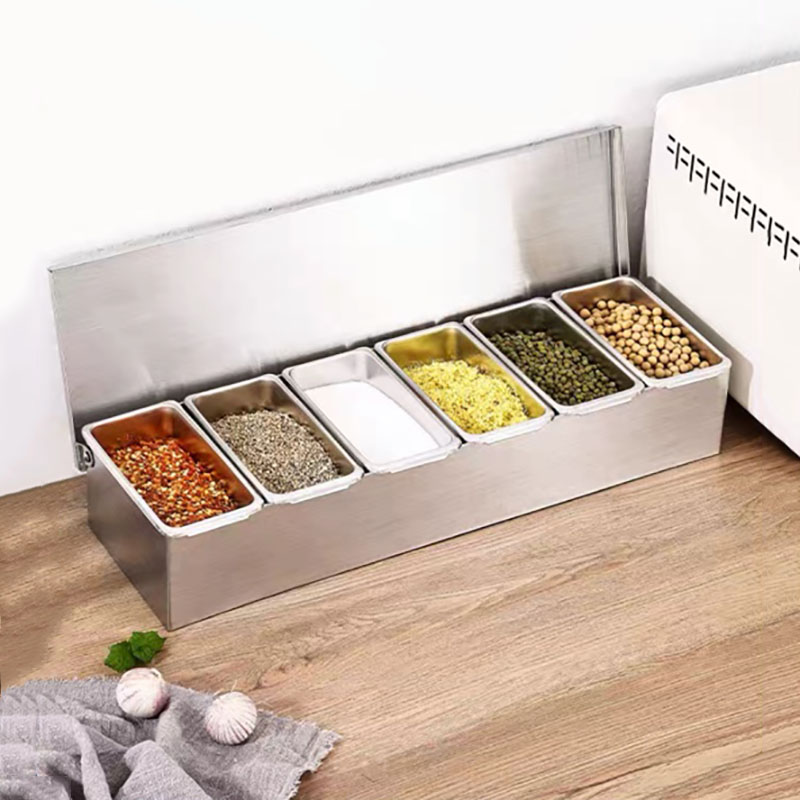 Stainless Steel Seasoning Restaurant Chef with Lid Storage Box ...