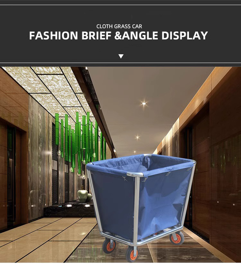 Stainless steel linen cart Hotel guest room linen trolley bag Silent ...
