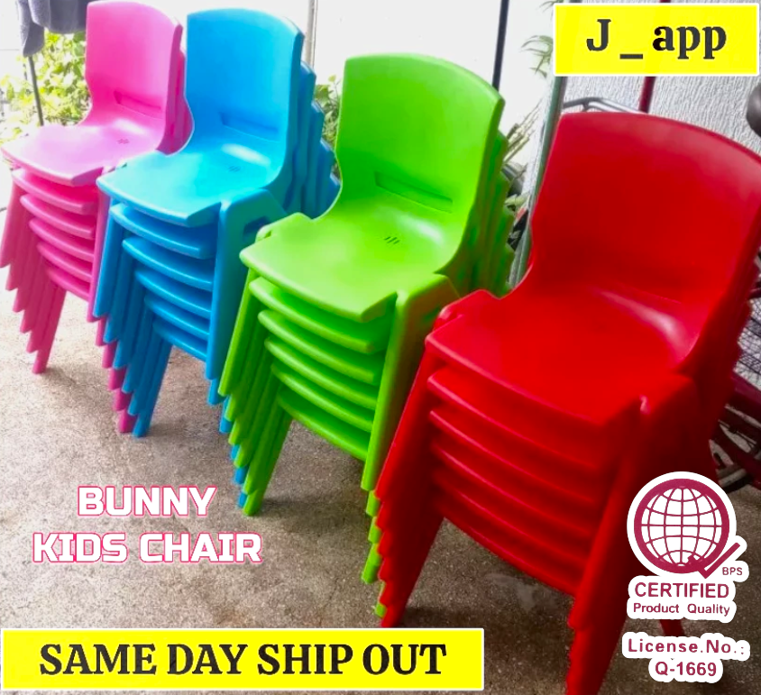 MONOBLOC BUNNY KIDS Chair Colorful Back Rest Chair Stackable Sturdy ...