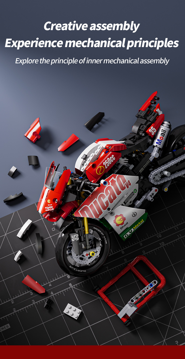1:10 Motorcycle Building Blocks Set Building Blocks Compatible Model ...