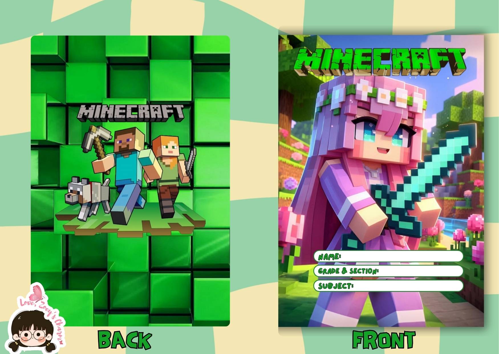 MINECRAFT STAPLED NOTEBOOK WRITING COMPOSITION | Shopee Philippines