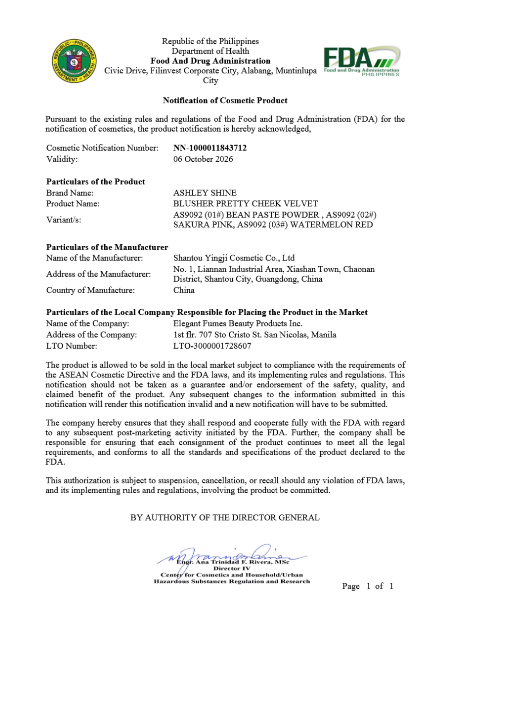 Ashley Shine Blusher 4.5g Bean Paste Powder Blush On High Pigment ...