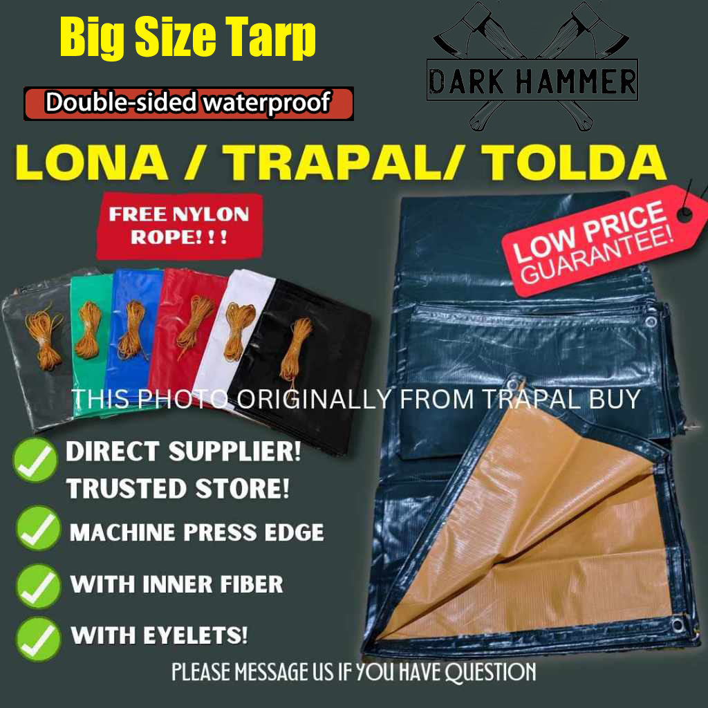 Trapal Waterproof Makapal Tarapal Mayama Tolda Lona Tarpaulin Luna ...