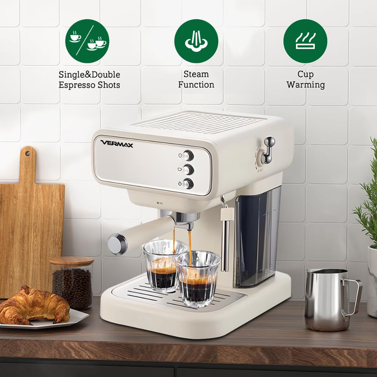 Vermax Coffee Maker 20Bar Espresso Coffee Machine Semi Automatic Coffee ...