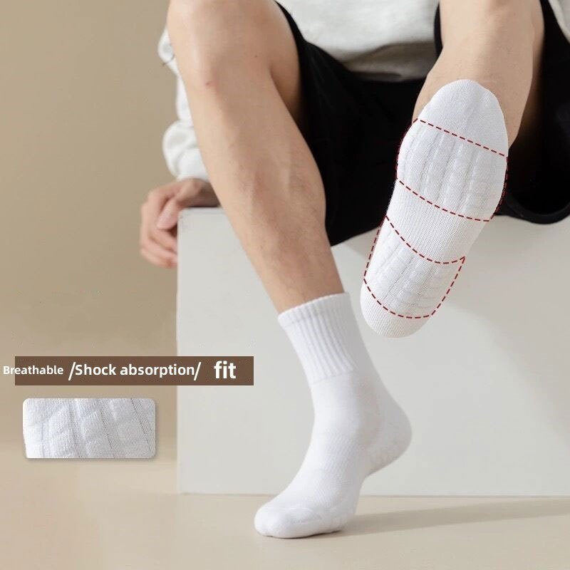 Towel Bottom Sports Socks Basketball Socks Cotton Sweat-Absorbent Ankle ...