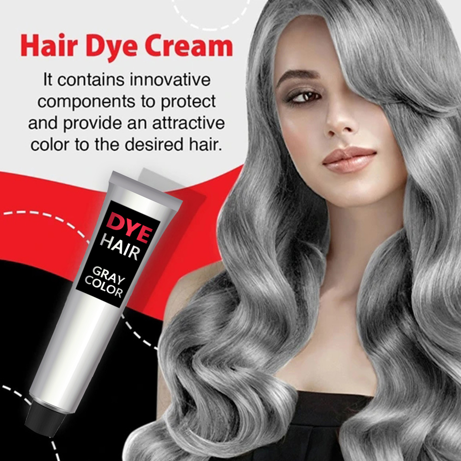 EELHOE Dye Hair Cream 100ml Dark Brown Ash Gray Hair Color Permanent ...