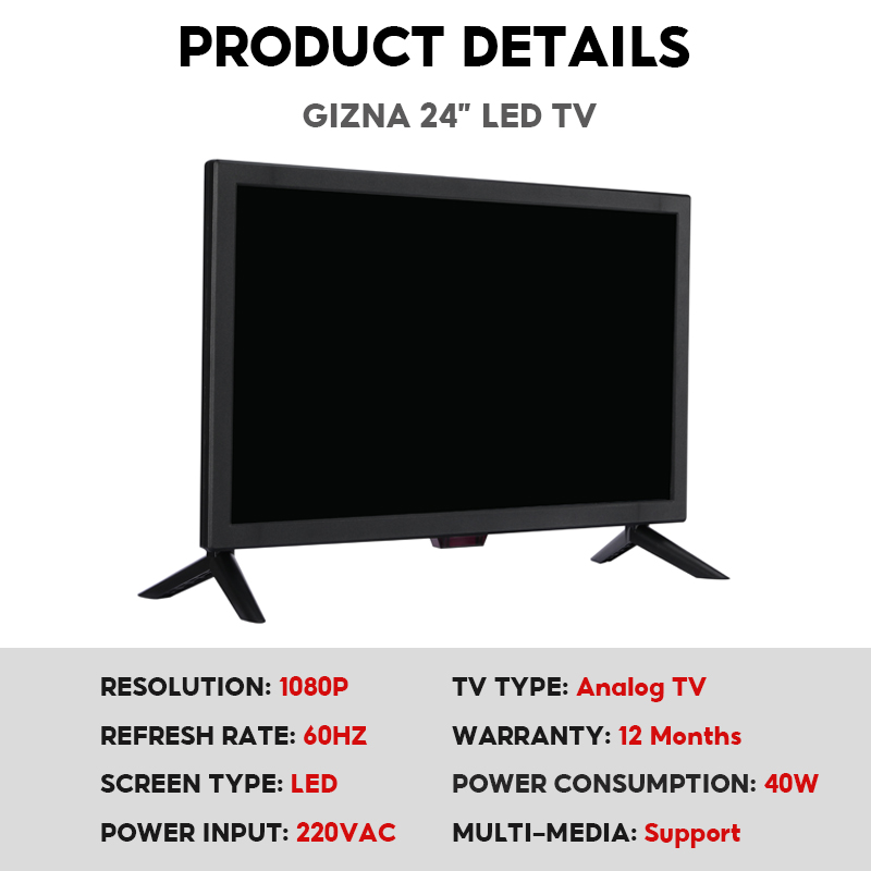 GINZA 24-inch LED TV Ultra-Slim Television One-Year Warranty | Shopee Philippines