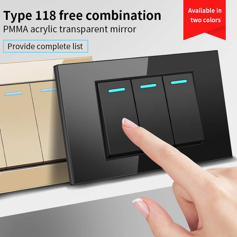 TEP Wall Switch Light Socket / Power Socket Panel Concealed ...