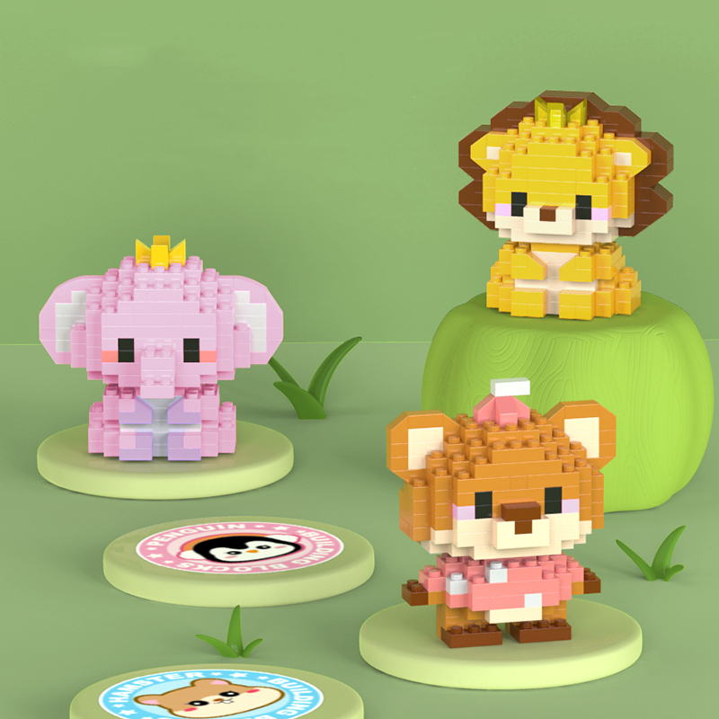Mini Building Blocks Toys Bricks Set Cute Animal 3D Model Educational ...