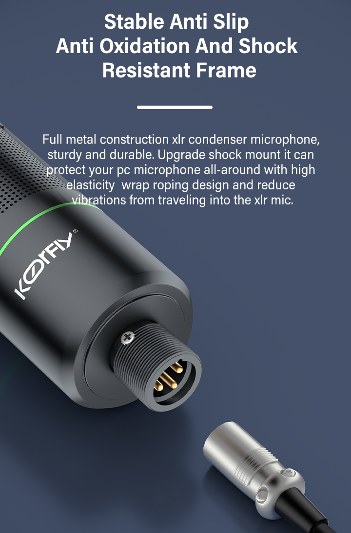 KOORFLY 48V XLR Condenser Microphone ZX320 Professional Cardioid Studio ...