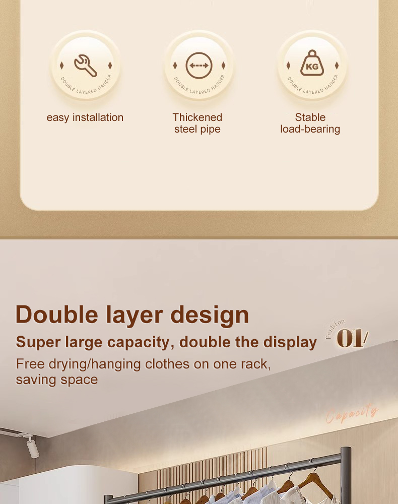 Double Layer Clothes Rack Sampayan Stainless Drying Rack Indoor Outdoor ...