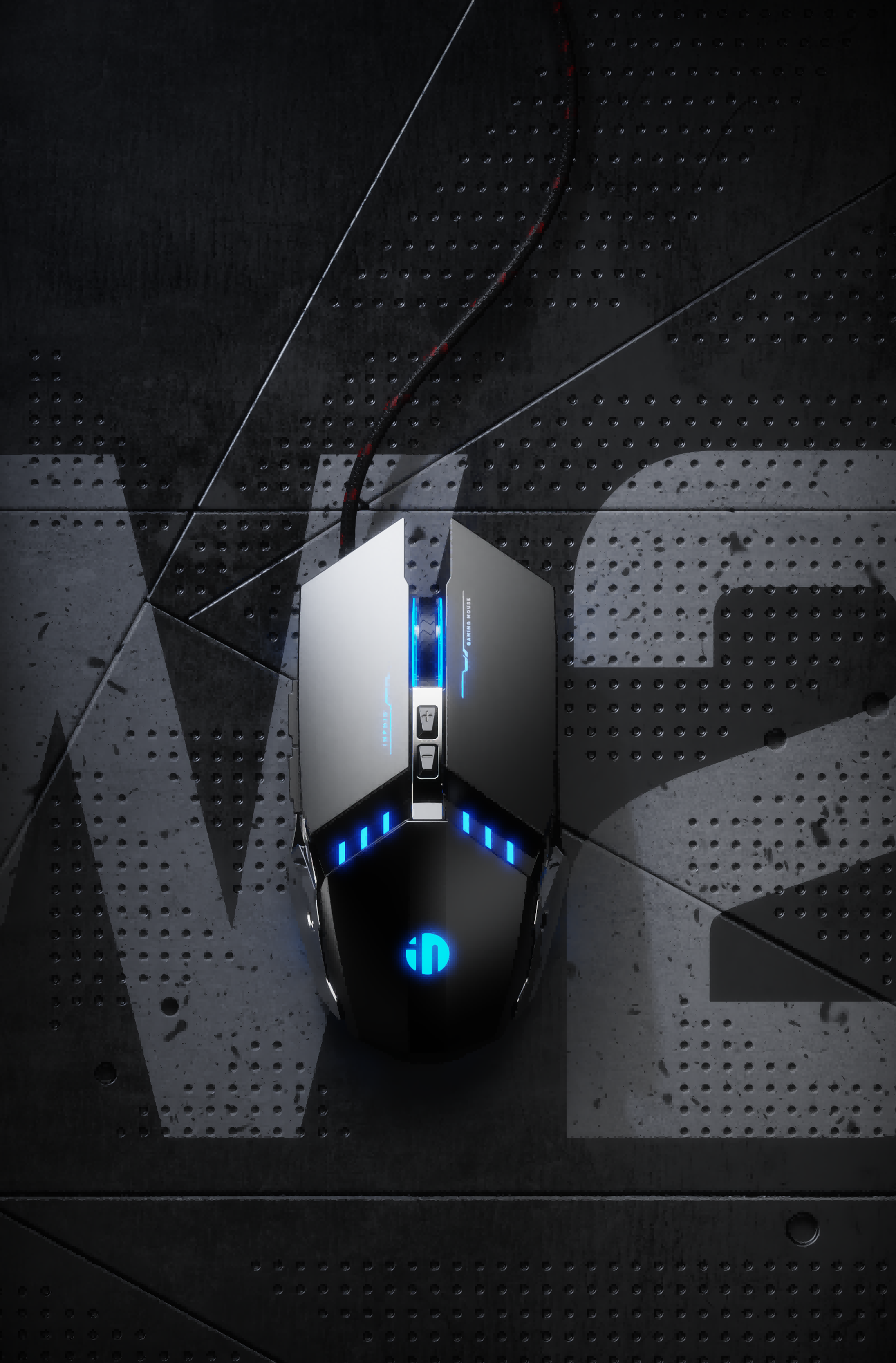 Inphic Wired Gaming Mouse W2 Mute Colorful Moving Speed Programmable ...