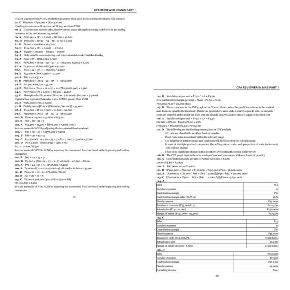 2026 CPA MAS Reviewer Part I |1300+ Questions + Answer Keys ...