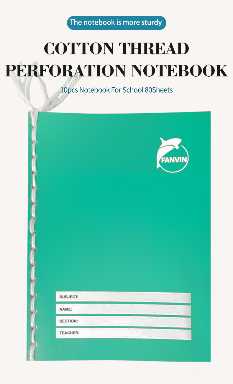 Fanvin A5 Yarn Composition Notebook 80 Leaves and 10 Colors School ...