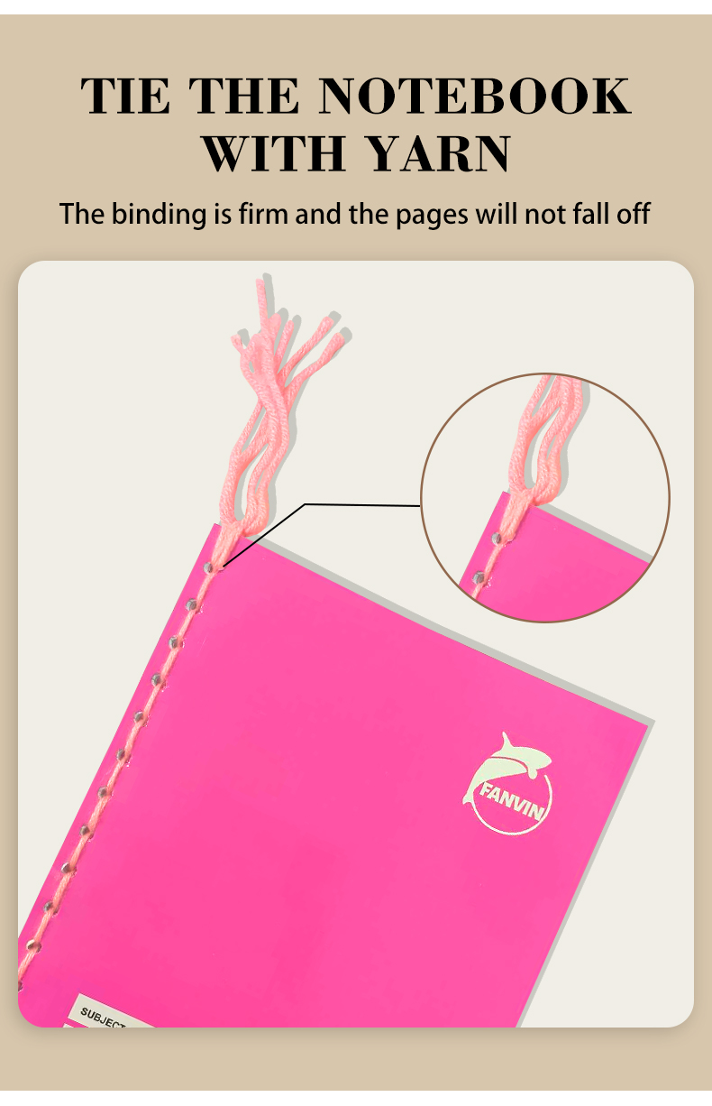 Fanvin A5 Yarn Composition Notebook 80 Leaves and 10 Colors School ...