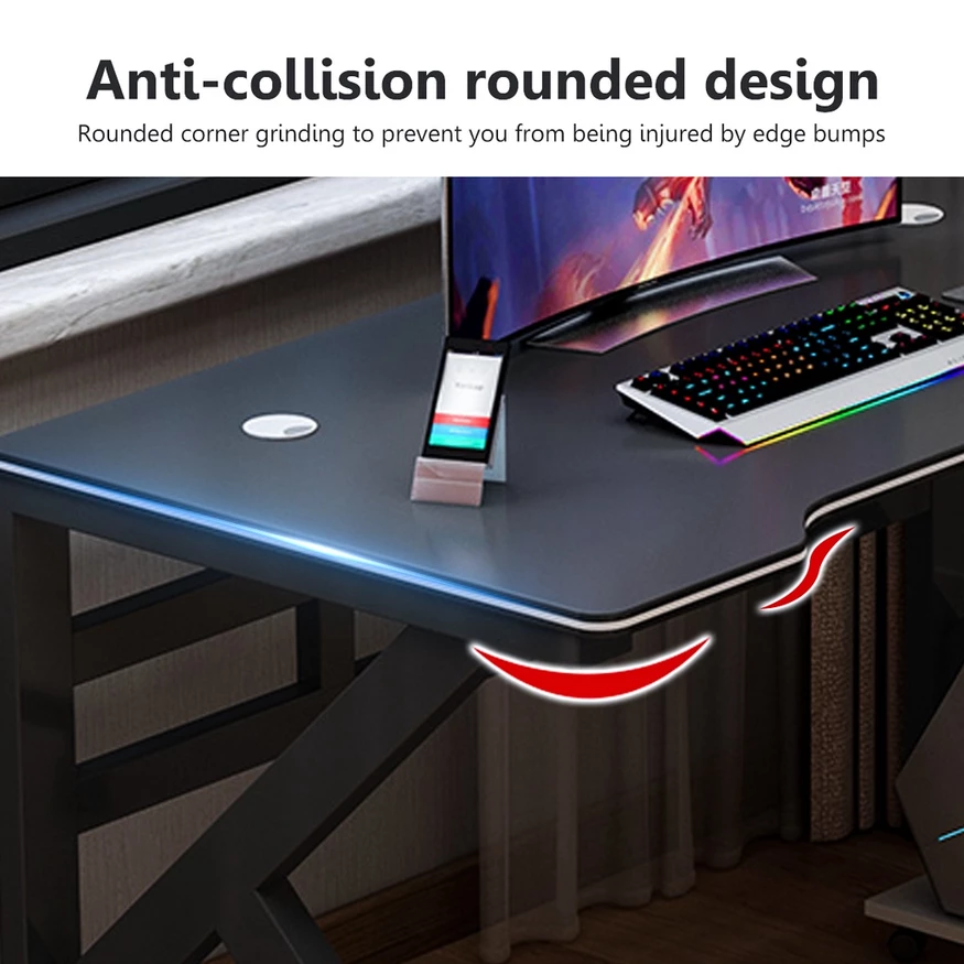 Computer table Office Study table100/120/140CM Thickened steel Gaming ...