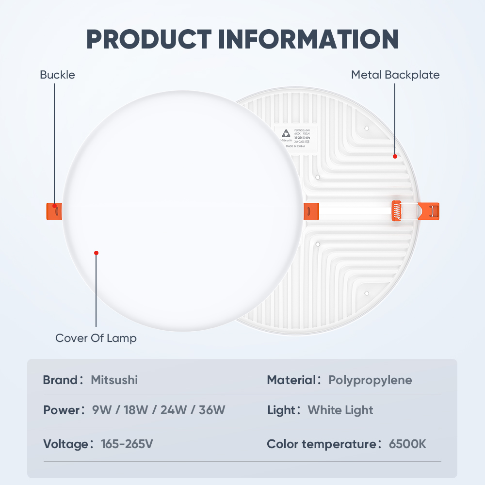 Mitsushi Ultra Thin Led Recessed Pin Light Round & Square Ceiling Light ...