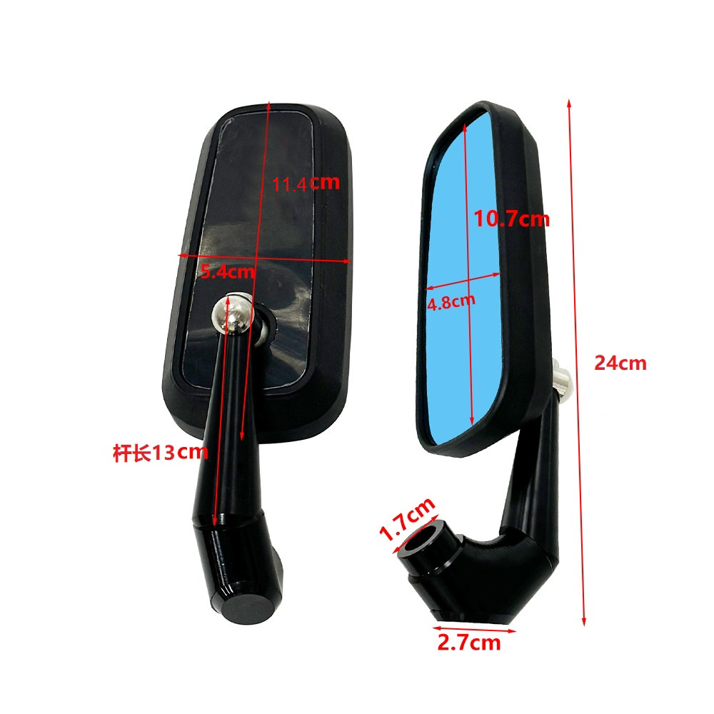 2PCS Motorcycle Side Mirror Full CNC HD Blue Lens 360° Rotation ...