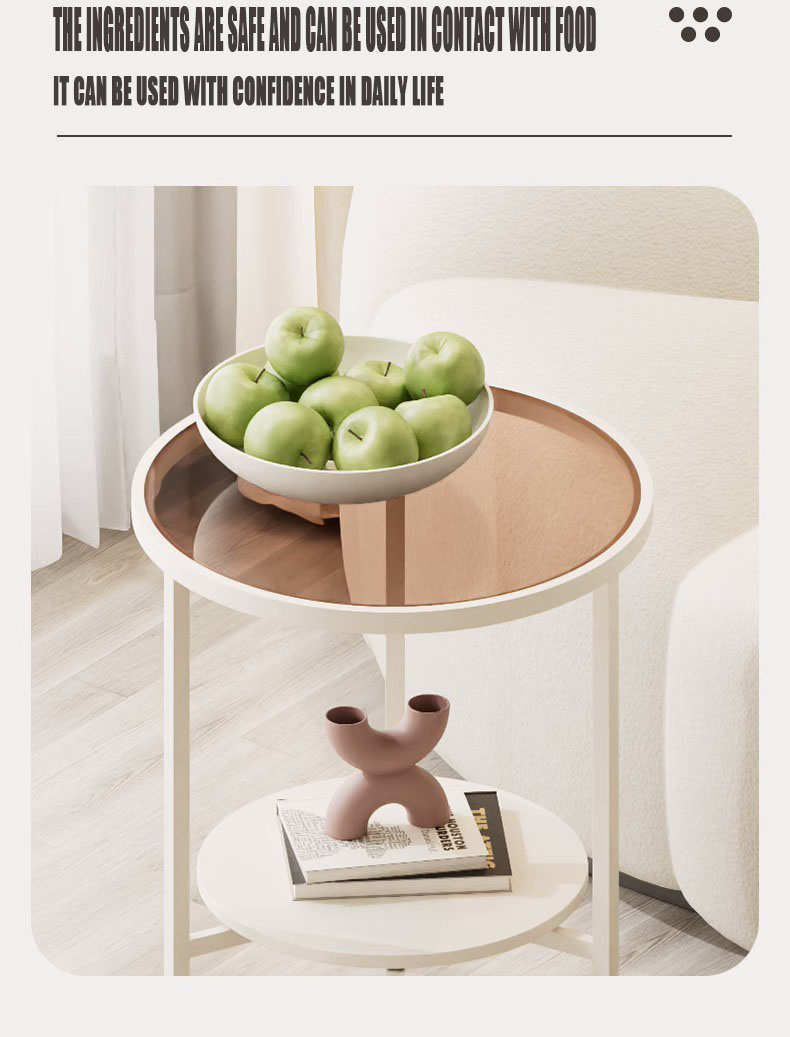 Living room sofa side table duplex side table tempered glass coffee ...