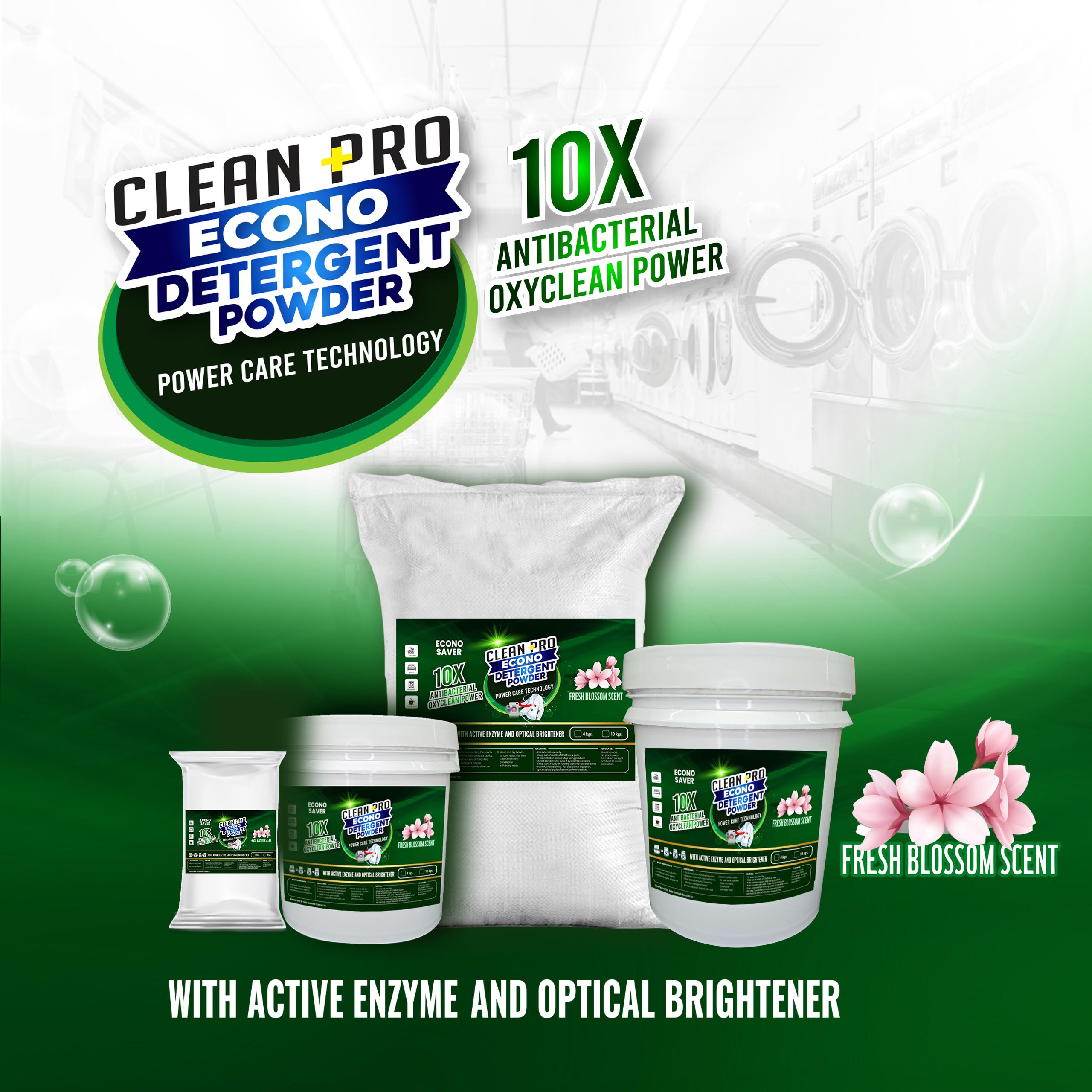 Clean Pro Econo Detergent Powder Fresh Blossom Scent 10KG | Shopee ...