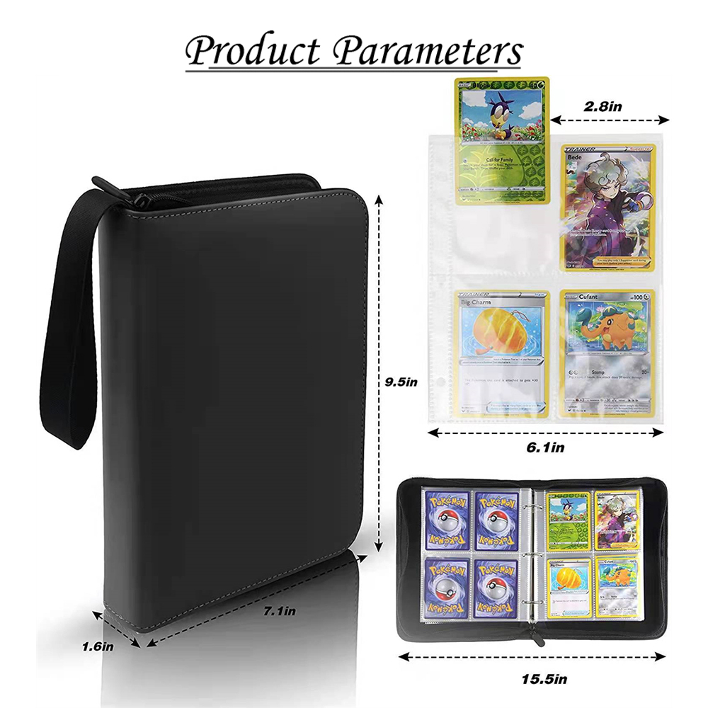 400 Slots Pokemon Card Album Leather Pokemon Card Binder Album with ...