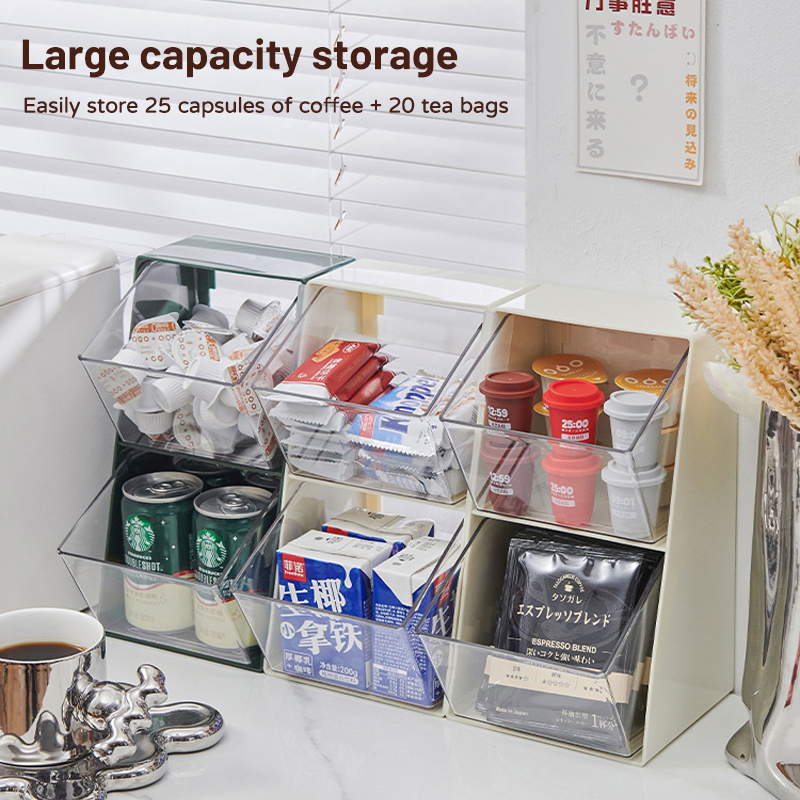 BOXIFY Dustproof Tea Bag Organizer Acrylic Coffee Storage Box Desktop ...