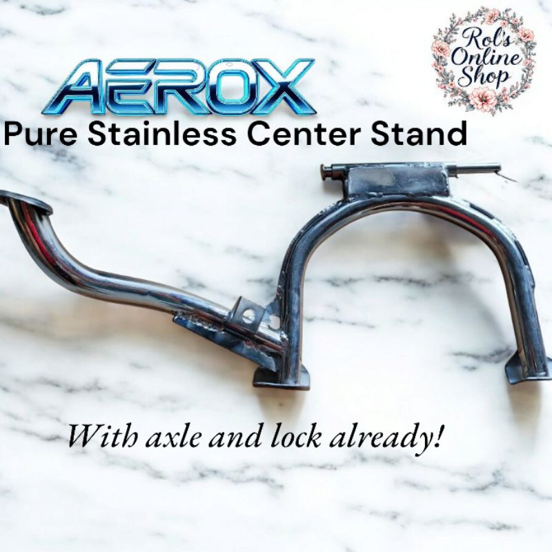 Aerox V1/V2 Center Stand Pure Stainless 304 with axle and Cliplock ...