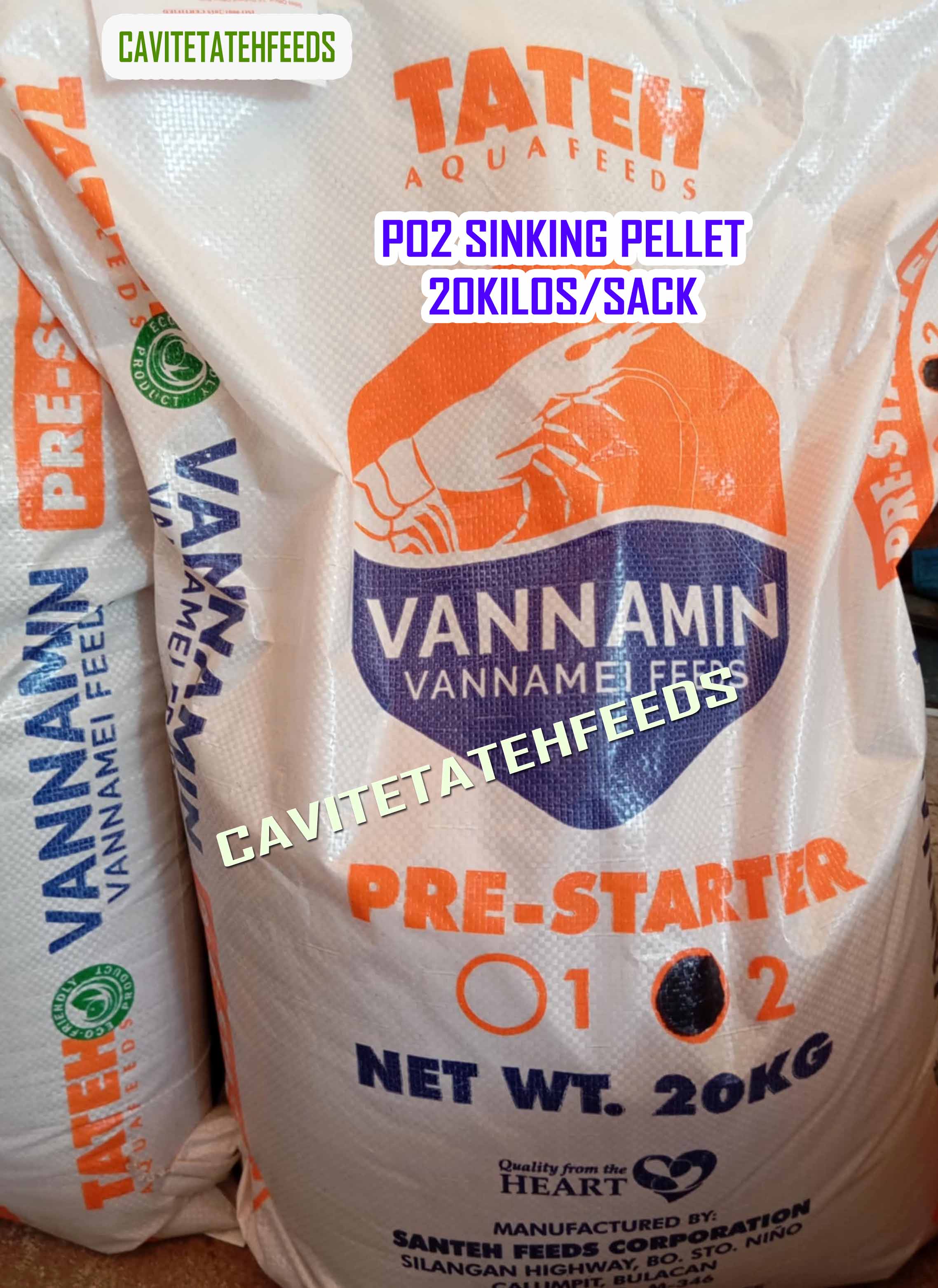 PO2- TATEH VANNAMEI PRESTARTER 2 20KG PER SACK sinking pellet tateh ...