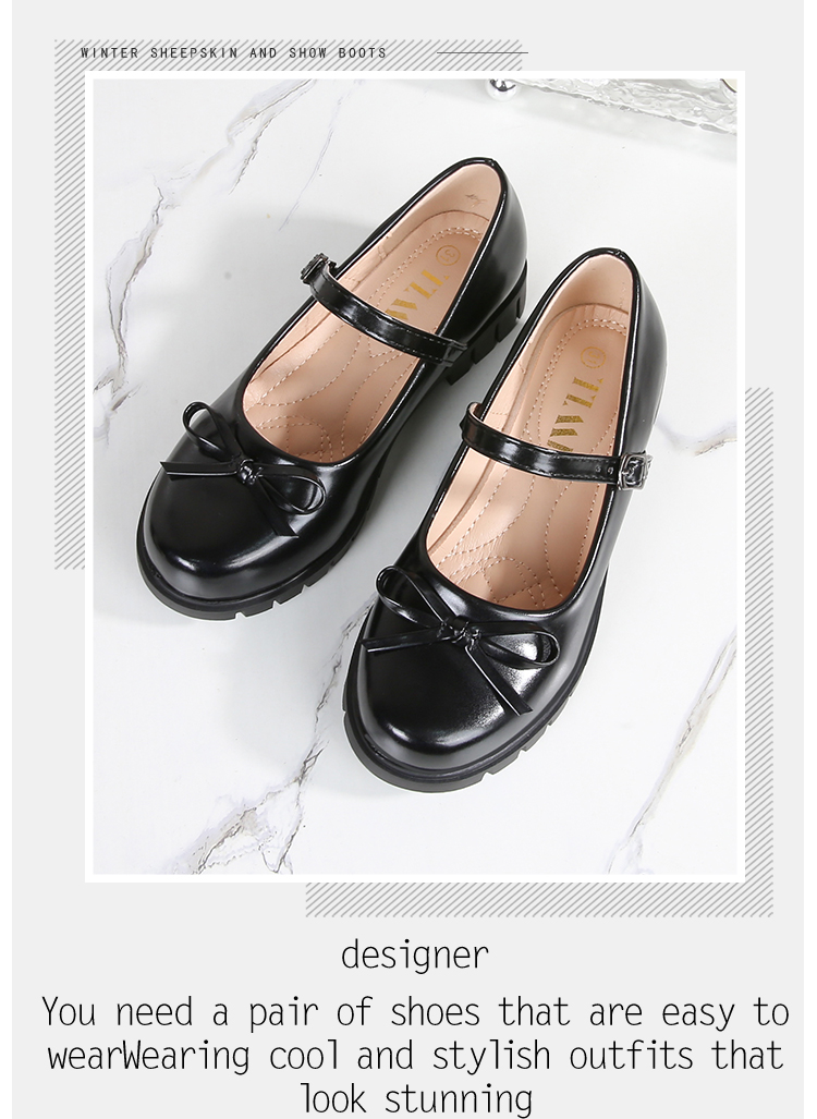 Trendy and Versatile Black Shoes School Shoes for Girls Kids 318 ...