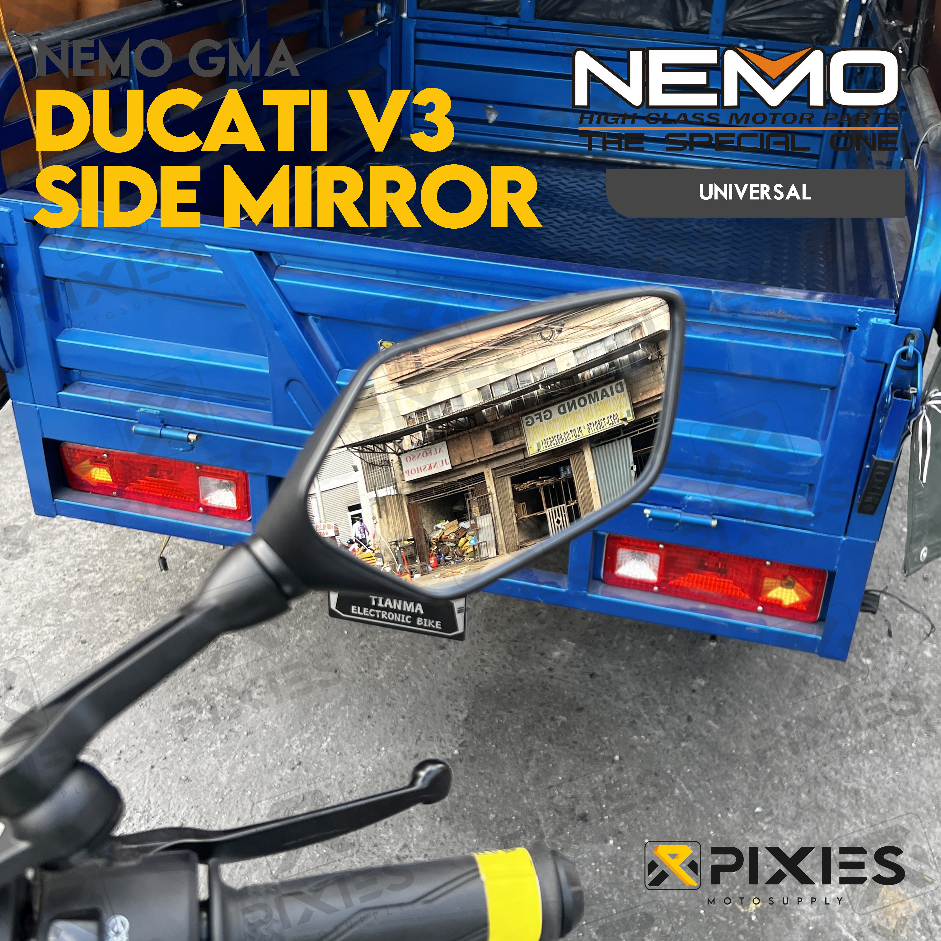 NEMO DUCATI V3 NINJA TYPE SIDE MIRROR (UNIVERSAL) for Nmax, Aerox, ADV ...