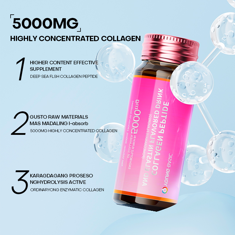 9 YOUNG-BASIC Collagen Peptide Oral Liquid 5000mg Elastin Drink with ...