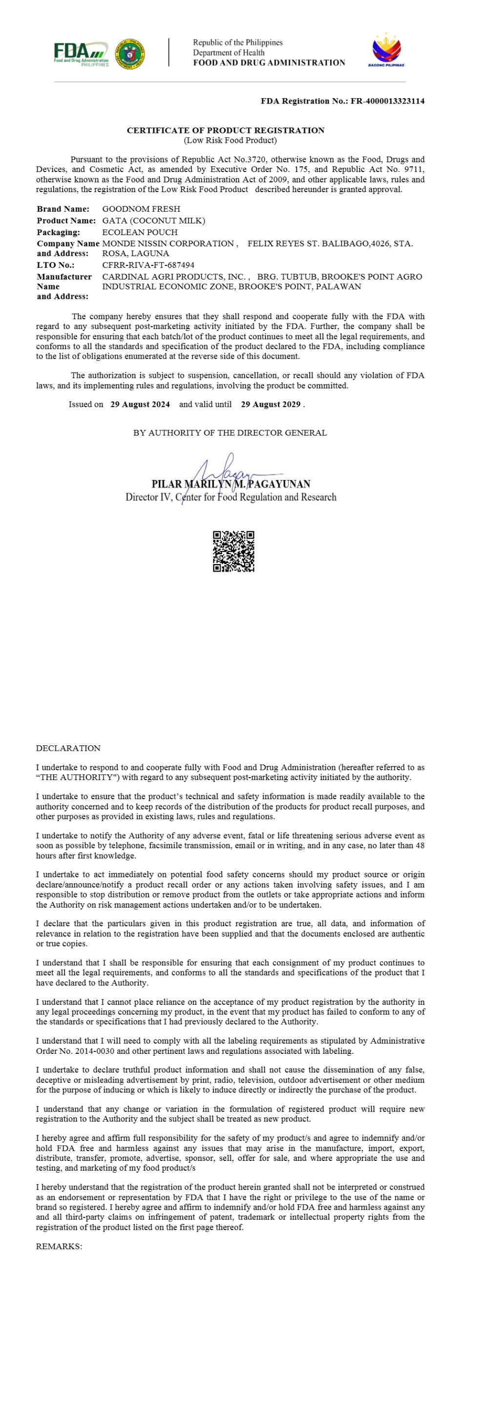 GoodNom Fresh Gata Coconut Milk 225ml | Shopee Philippines