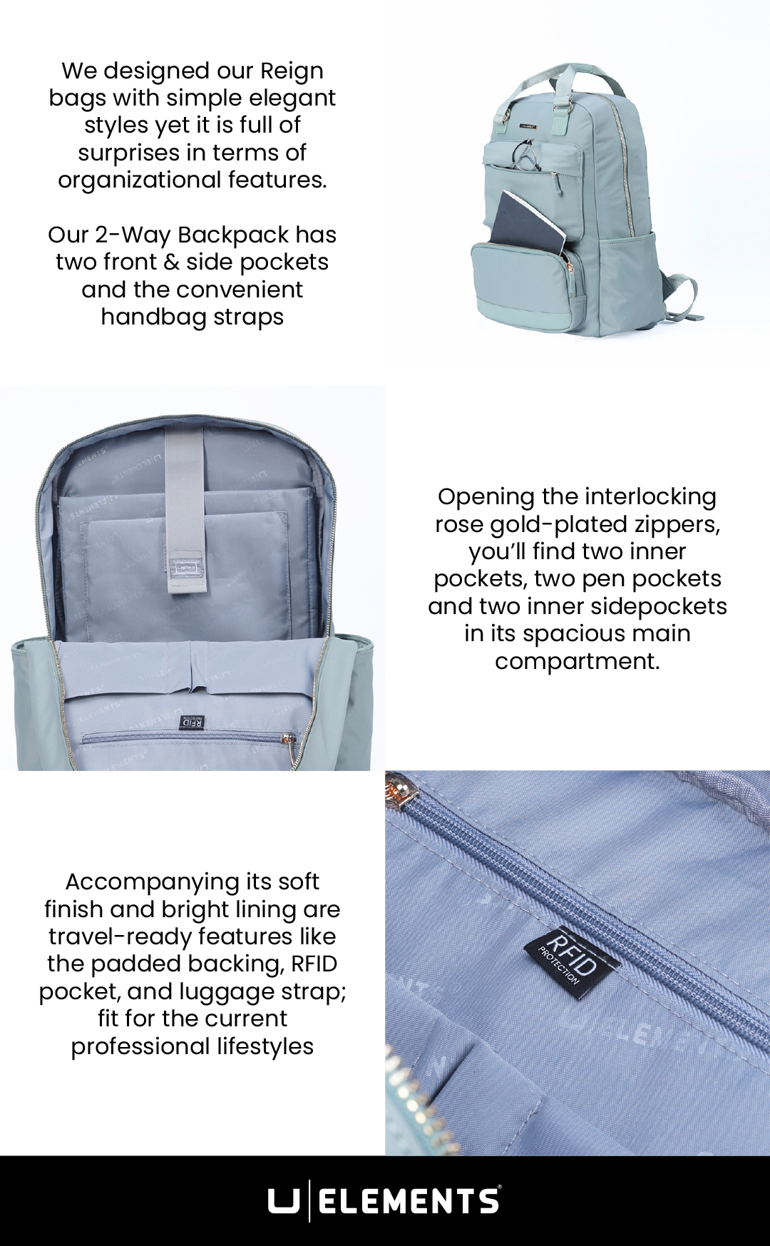 U Elements Equipt Reign Organizational 2 Way Backpack | Shopee Philippines