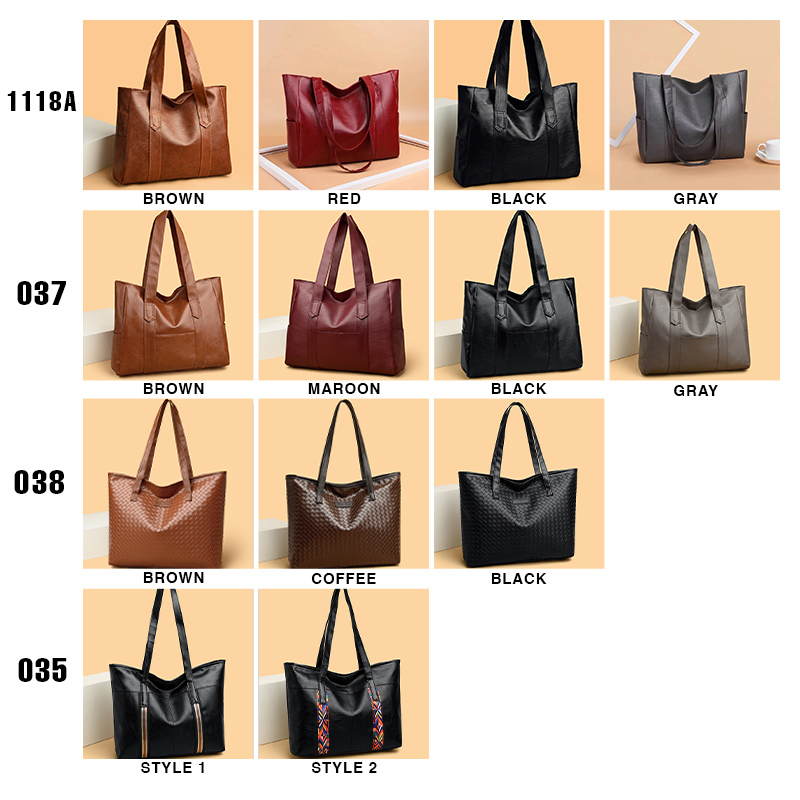1118A Trendy Bag for Women Office Bag shoulder bag soft PU Leather big ...