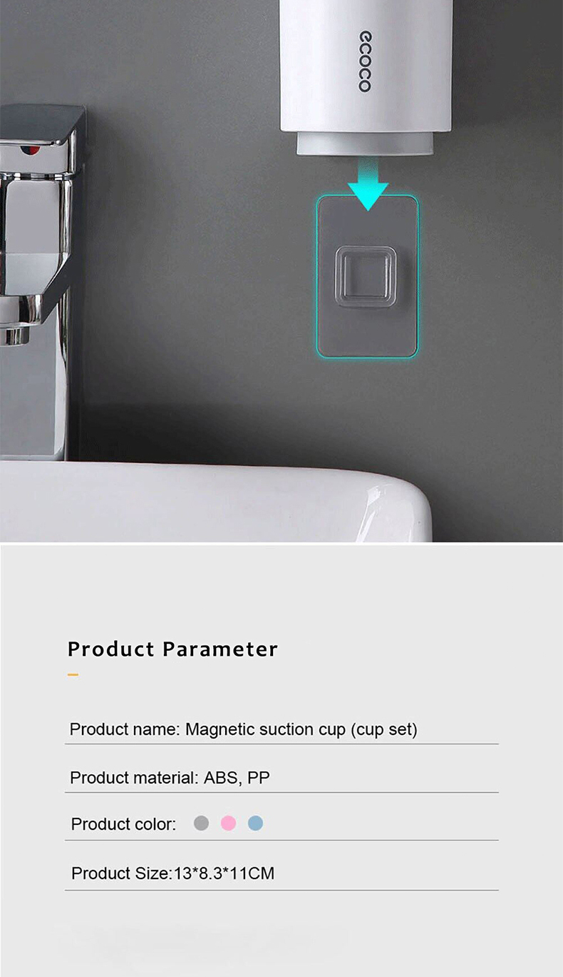 Ecoco Toothpaste Dispenser and Toothbrush Holder with Magnetic Cup Set ...