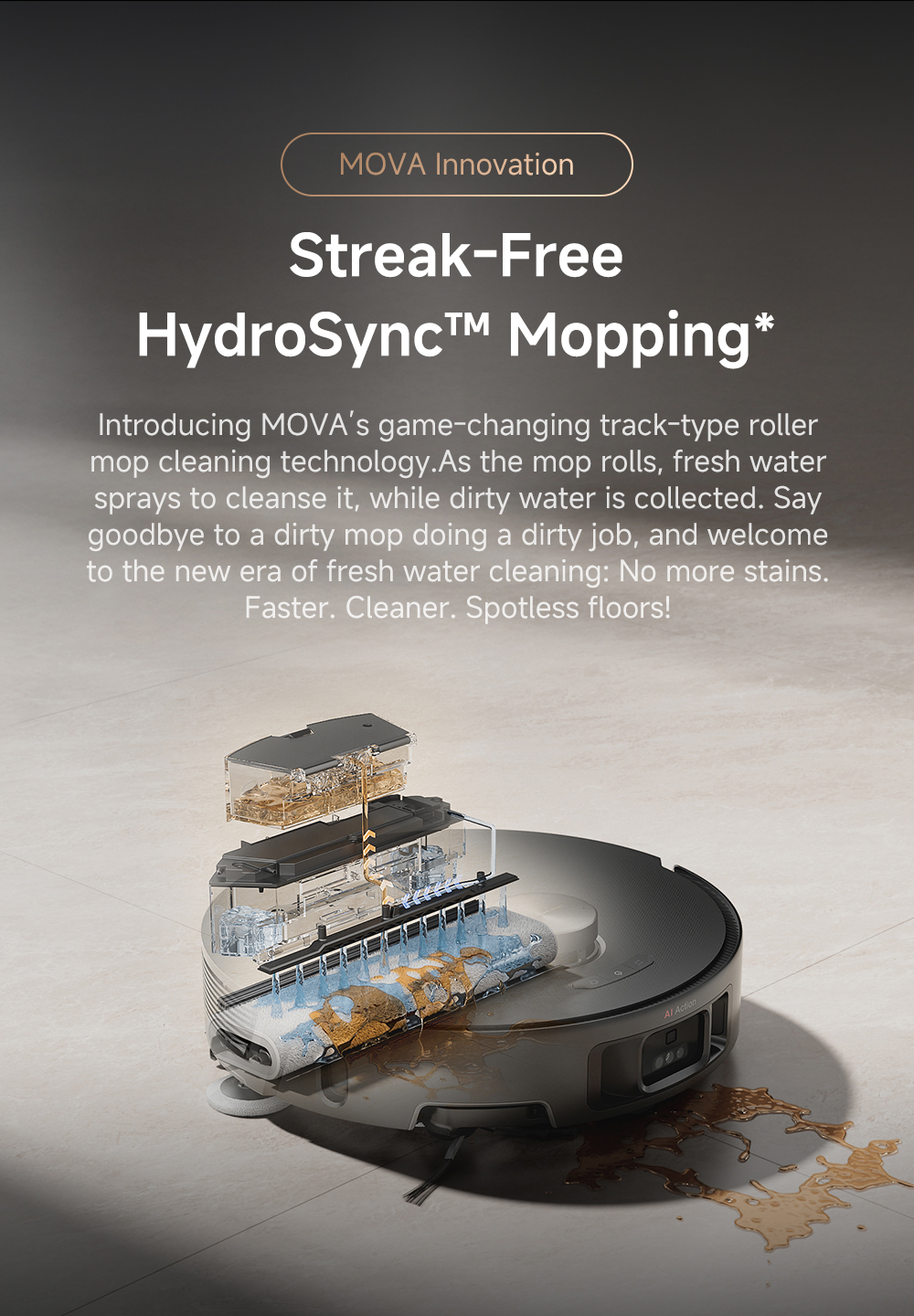 MOVA Z50 Ultra Robot Vacuum | D-Shape Roller Brush | 19,000Pa | Hot ...