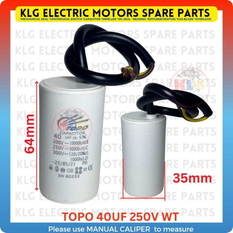 Topo Run cap 16uf 20uf 25uf 30uf 40uf 45uf 50uf 250v water pump parts ...