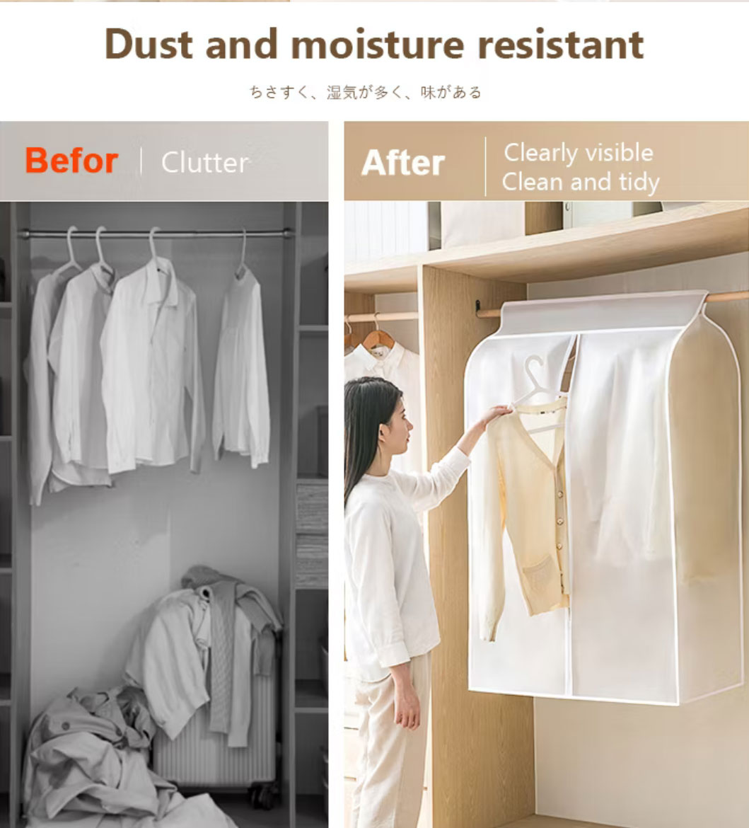 Transparent Dust Cover Fully Enclosed Garment Suit Clothes Cover ...