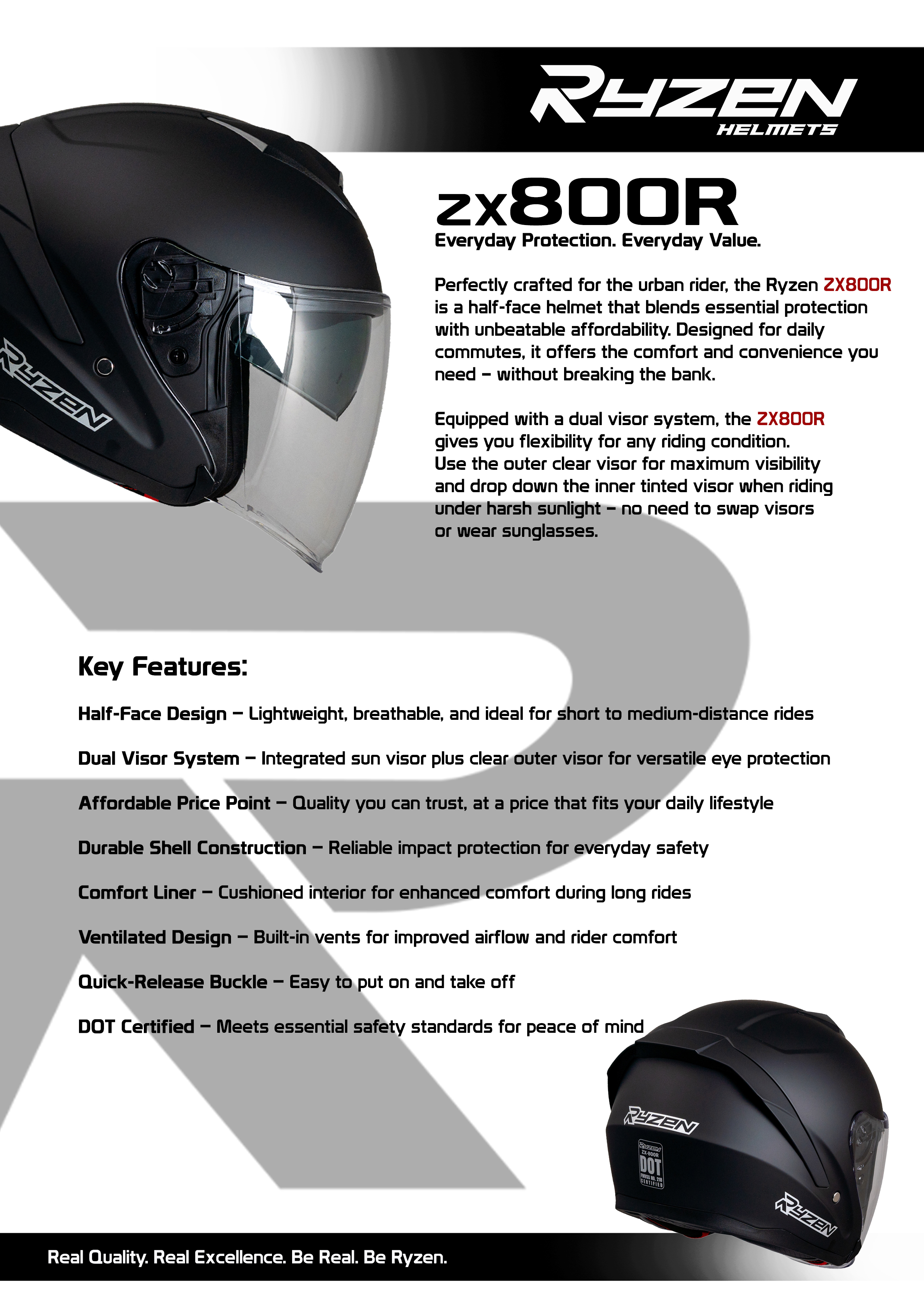 Ryzen Helmet ZX-800R w/ clear lens only | Shopee Philippines